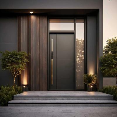 China Electronic Smart Lock Door Steel Waterproof Side Opening Villa Exterior Door for sale