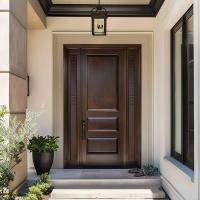 China Modern Black Cold Rolled Steel Door Fireproof Anti Theft Heavy Duty Commercial Entry Door for sale