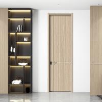 China Paintless Solid Wood Bedroom Doors Postmodern Style Apartment Interior Doors for sale