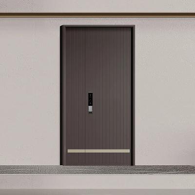 China Push Pull Entry Security Door Steel Construction Finished Villa Exterior Swing Door for sale