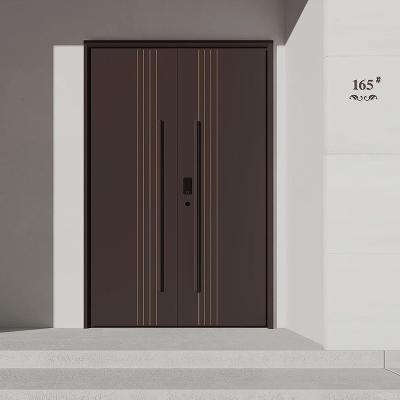 China Swing Open Steel Automatic Security Door Anti Theft Home Front Entrance Door for sale