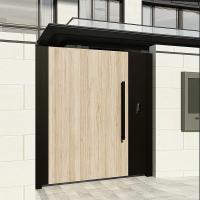 China Modern Finished Solid Wood Pivot Door Anti Theft Commercial Exterior Entry Door for sale