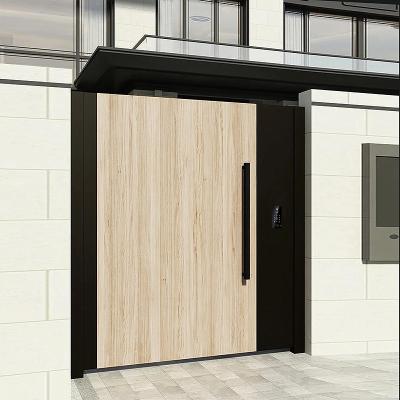 China Modern Finished Solid Wood Pivot Door Anti Theft Commercial Exterior Entry Door for sale