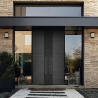 China Soundproof Manual Entrance Door Steel Aluminum Alloy Modern Villa Exterior Door for sale