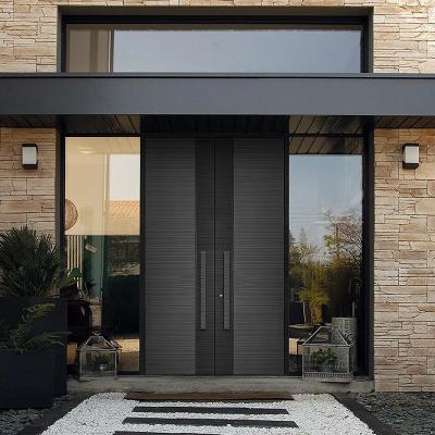China Soundproof Manual Entrance Door Steel Aluminum Alloy Modern Villa Exterior Door for sale