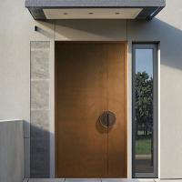 China Custom Swing Security Door Fireproof Aluminum Galvanized Steel Main Exterior Entry Door for sale