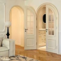 China Flat Frame Lacquer Interior Doors Modern Solid Wood Entry Doors for sale