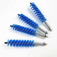 China 26mm 1/4 Hex Chiler Tube Cleaner Brush Nylon Twist Brush With Threaded Connection for sale