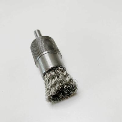 China 28mm Diameter Knotted Wire End Brush Rotary Steel Wire Brush For Paint Removal for sale