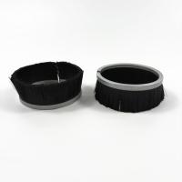 China Nylon Cup Brush Steel Channel Formed Dust Collection Hood Brushes For CNC Machines for sale