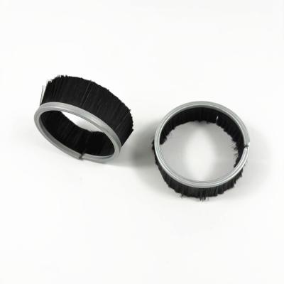 China Black Nylon Formed Cup Brush Seal Steel Channel Round Vacuum Strip Side Brush for sale