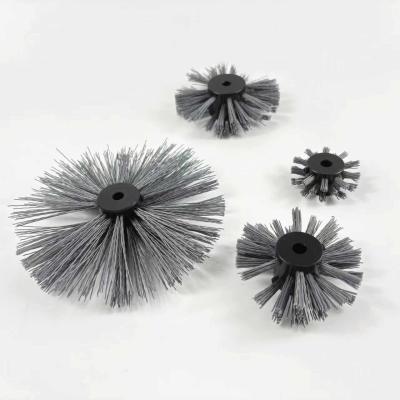 China Medium Pipeline Coating Cleaning Brush 10mm ID Carbon Abrasive Nylon Cleaning Brush for sale