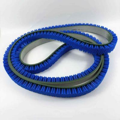 China Flexible Staple Set Conveyor Belt Brush For Textile Industry Polishing And Cleaning for sale