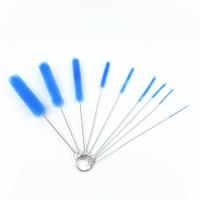 China Durable Test Tube Cleaning Brush Stainless Steel Wire Nylon Bristles Brush For Lab Use for sale