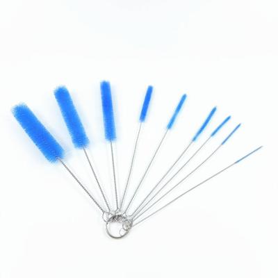 China Durable Test Tube Cleaning Brush Stainless Steel Wire Nylon Bristles Brush For Lab Use for sale