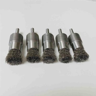 China Heavy Duty Stainless Steel Crimped Wire End Brush For Polishing And Deburring for sale