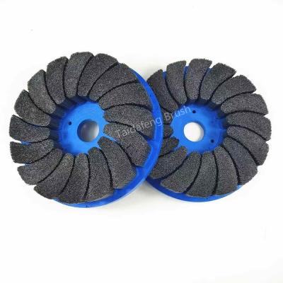 China Abrasive Plate Flap Brush Silicon Carbide Nylon Brush For Angle Grinder Deburring for sale