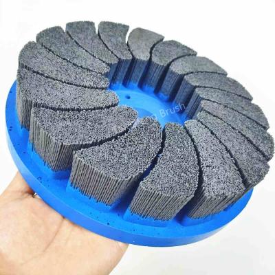 China Flexible 10 Inch Dia Abrasive Nylon Hub Brush Deburring Machine ATB Turbo Cleaning Brush for sale
