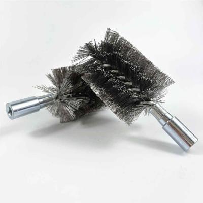 China Indusrial Double Spiral Steel Wire Boiler Tube Cleaning Brush for Heating Exchanger Equipment for sale