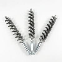 China Industrial Steel Spiral Tube Brushes with Threaded Shank for Rust Grime Removal in Boiler Tubes for sale