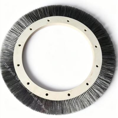 China Steel Wire Brush Wheel PVC Core Edge Press For Dyeing Finishing Stenter Machine for sale