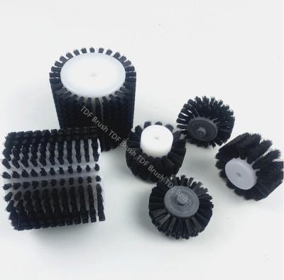 China Industrial Brush Wheel & Roller Nylon Bristle Plastic Core Deburring Cleaning Tool for sale