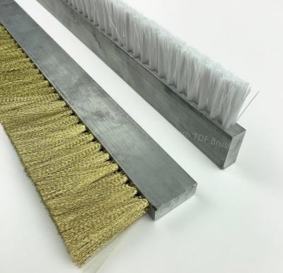 China Brush Strip Aluminum Base Brass Bristle Industrial Grade For Deburring Polishing for sale