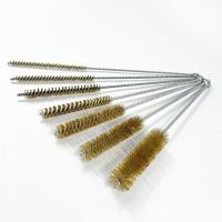 China Brass Wire Tube Cleaning Brush Set Metal Handle Internal Hole Rust Remover Pipe Brush for Engine Tubing Lab Glass Tube for sale