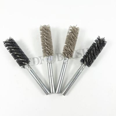 China Abrasive Nylon Tube Brush Silicon Carbide & Aluminum Oxide Internal Hole Deburring Pipe Brush for CNC Drilling Machine for sale
