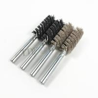 China Industrial Internal Polishing Pipe Brush Metal Shaft Abrasive Filament Tube Brush For Cross Hole Deburring Hydraulic Valve Cylinder for sale