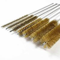 China Long Handle Brass Wire Tube Cleaning Brush with Twisted Shaft for Pipe Rust Removal and Descaling for sale