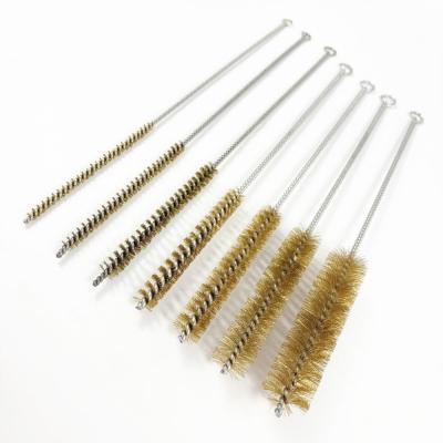 China Industrial Brass Wire Tube Cleaning Brush with Customizable Size and Twisted Wire Handle for Pipes and Heat Exchangers for sale