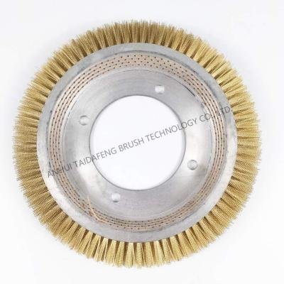 China High Purity Brass Wire Wheel Brush for Non-damaging Dye Residue Removal and Heat Resistant Textile Applications for sale