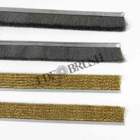 China Metal Strip Brush Stainless Steel Brass Wire Strip Brush Aluminum Holder Industrial Door Dust Seal Deburring Rust Removal Cleaning Strip Brush for sale