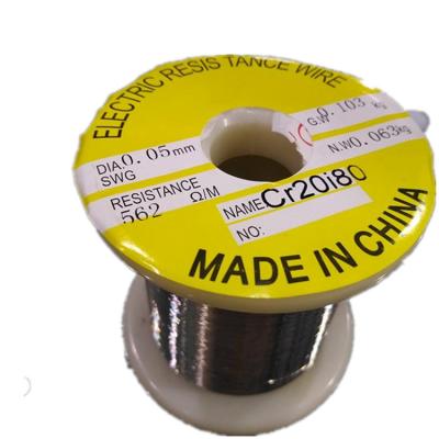China Ni80Cr20 Nichrome Alloy 0.6mm Swg 33 34 35 Heat Resistant Wire For Chip Resistor for sale