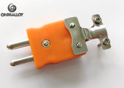 China Standard Male Thermocouple Hollow Pin Connector Plug With Wire Clips Clamps Quick Install for sale