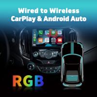 China Wired To Wireless Android Auto Apple Carplay Colorful Light Randomly Switched For Car Accessories for sale