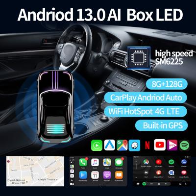 China Factory Price 7 Colors ABS Material Android Carplay Box Wireless Carplay Adapter with 5G WIFI BT 5.0 2IN1 Wireless for sale