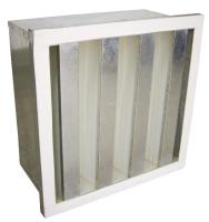 China Mini Pleated 5V Bank HEPA Air Filter Terminal Filtration With One Side Flange H14 for sale