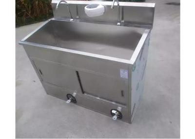 China 304 Stainless Steel Surgical Scrub Wash Sink Double Bowl Brushed Surface for sale