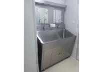 China Double Person High Back SS304 Wash Basin Sink For Hospital Clean Room for sale