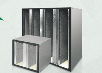 China Temperature Fiber Glass V Bank Filter  With Holt Melt Beads H13 H14 Efficiency for sale