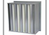 China Efficiency V Bank Air Filter With Holt Melt Beads Spacer EVA Gasket Glass Fibre Media for sale