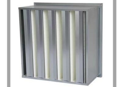 China Efficiency V Bank Air Filter With Holt Melt Beads Spacer EVA Gasket Glass Fibre Media for sale
