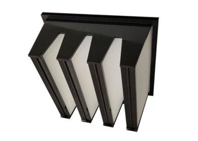 China Dust Capacity V Bank Filter With Holt Melt Beads Spacer H13 H14 Grade 18 Sq.m Media Area for sale
