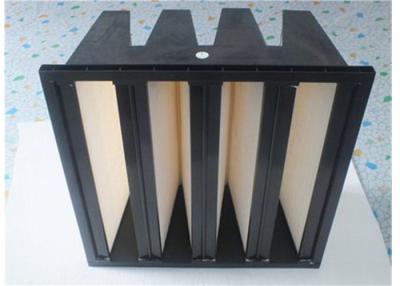 China Temperature Glass Fiber V Bank Filter With V Shaped Construction for sale