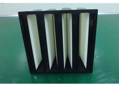 China Dust Capacity Glass Fibre V Bank Filter 18 Sq.m Media Area High Dust Holding Capacity for sale