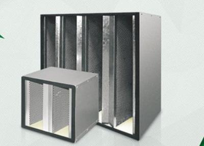 China H13 H14 Dust Capacity V Bank Filter FiberGlass Media 80 Degree Temperature Holt Melt Beads for sale