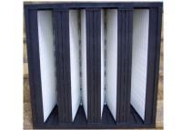 China Dust Capacity FiberGlass V Bank Filter With EVA Gasket Glass Fibre Media 18 Sq.m Area for sale