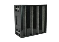 China Particle And Smell Remove Active Carbon V Bank Filter With Dust Holding Capacity for sale